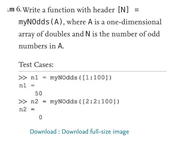 Solved im 4. Write a function with header (M1, M2] = | Chegg.com