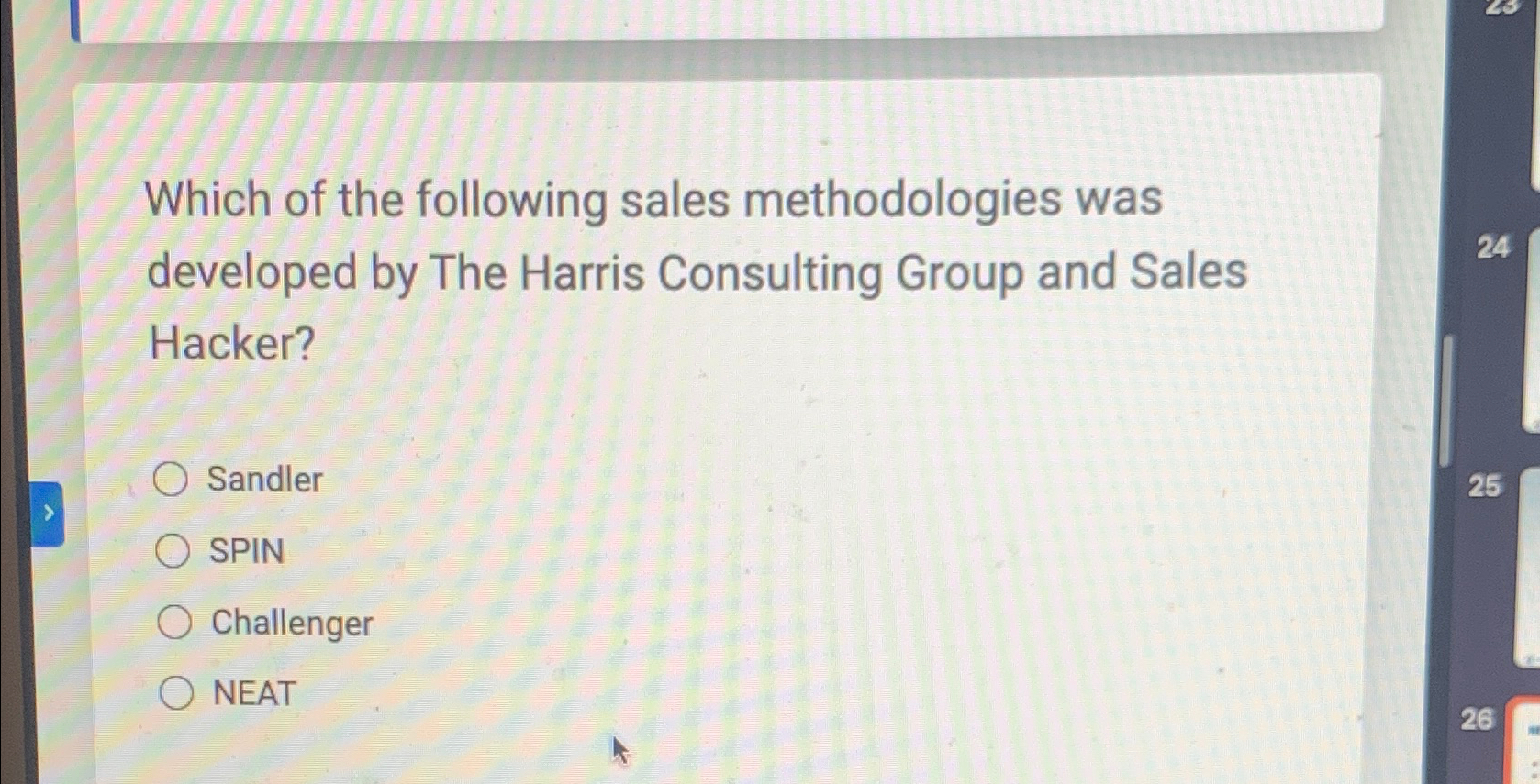 Solved Which of the following sales methodologies was | Chegg.com