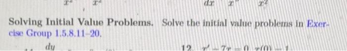 Solved Solving Initial Value Problems. Solve the initial | Chegg.com