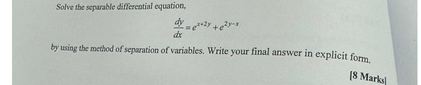 Solved Solve the separable differential | Chegg.com