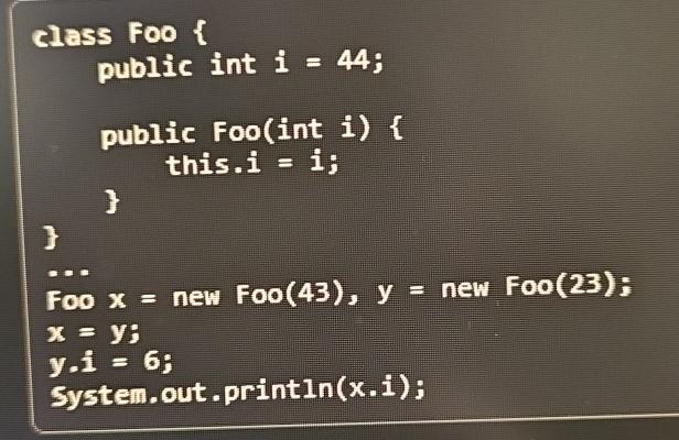 Solved class Foo {public int i=44;public Foo(int i) {this. | Chegg.com