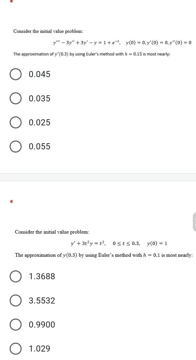 Solved Consider the initial value problem: y" - 3y" + 3y' - | Chegg.com
