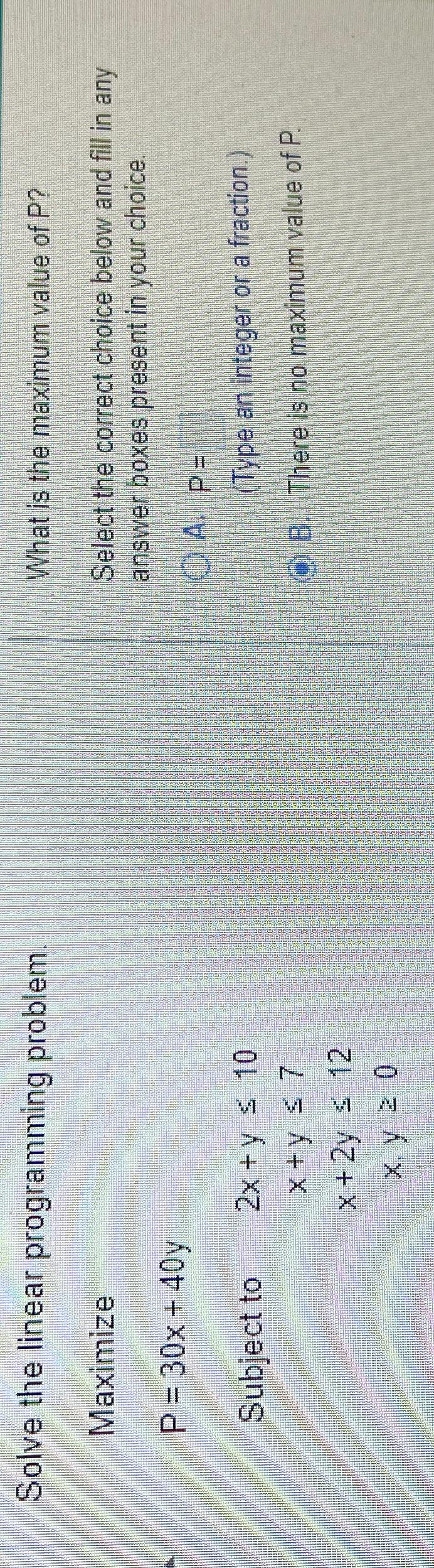 Solved Solve the linear programming | Chegg.com