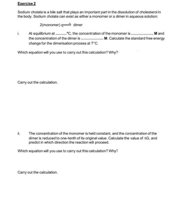 Exercise 2 Sodium cholate is a bile salt that plays | Chegg.com