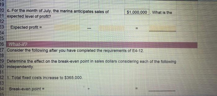 Solved need all parts completed, cell references/formulas | Chegg.com