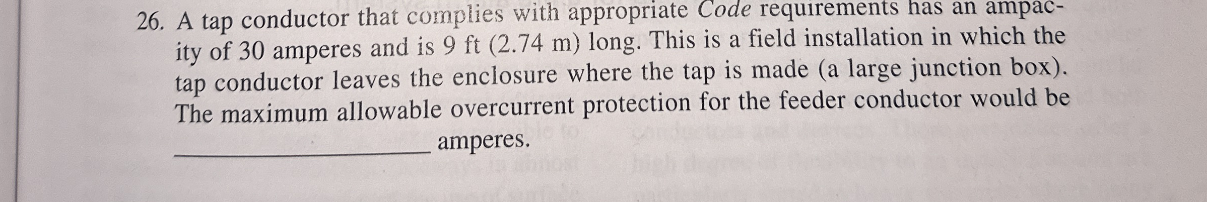 Solved A tap conductor that complies with appropriate Code | Chegg.com
