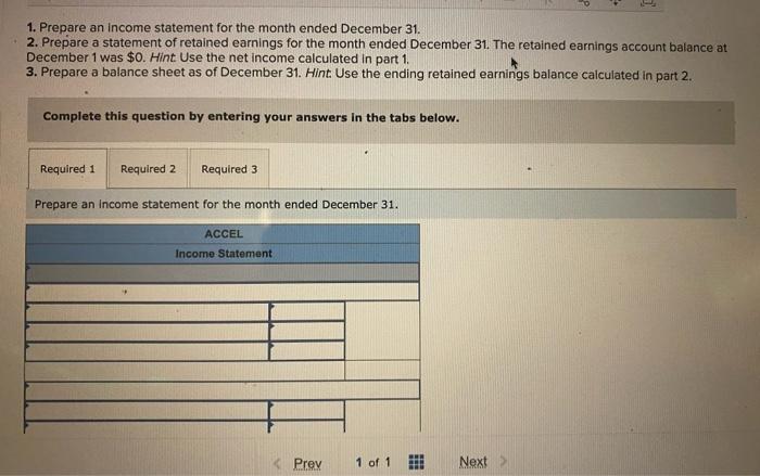 Tableau DA 2-3: Mini-Case, Preparing an income | Chegg.com