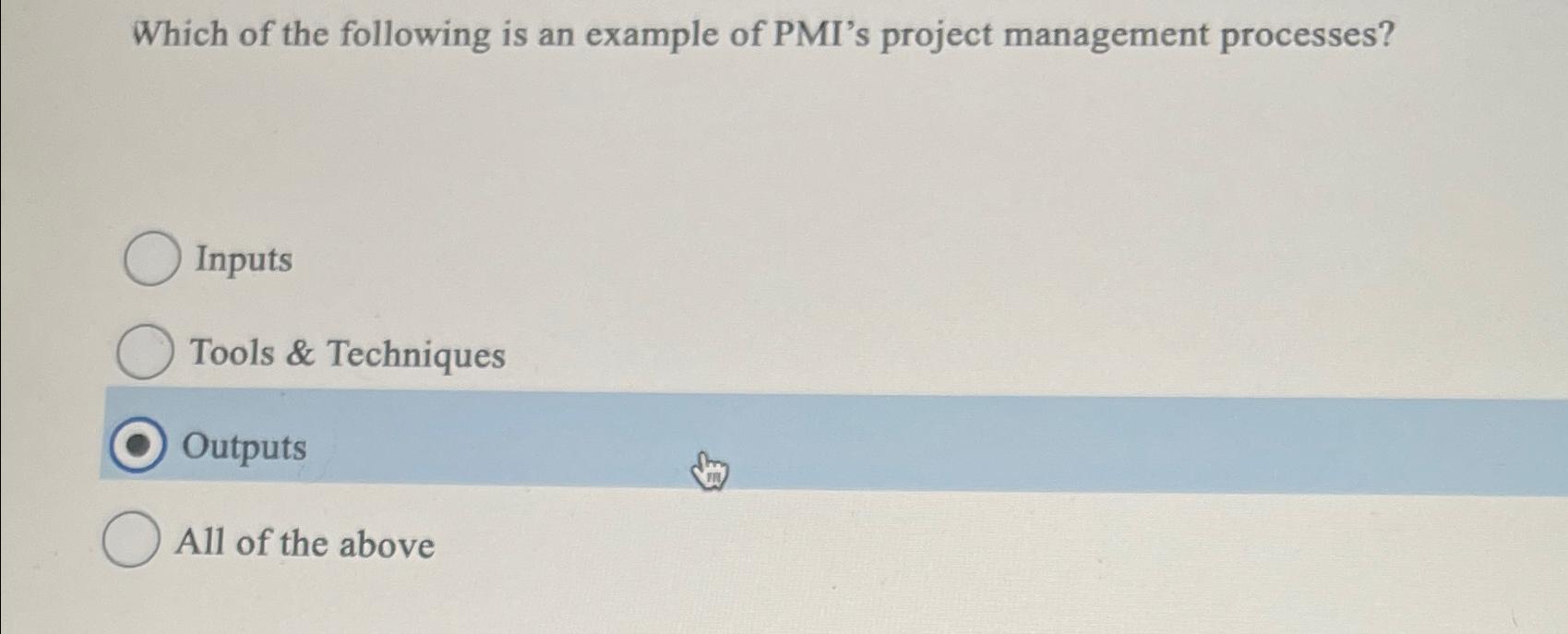 Solved Which of the following is an example of PMI's project | Chegg.com