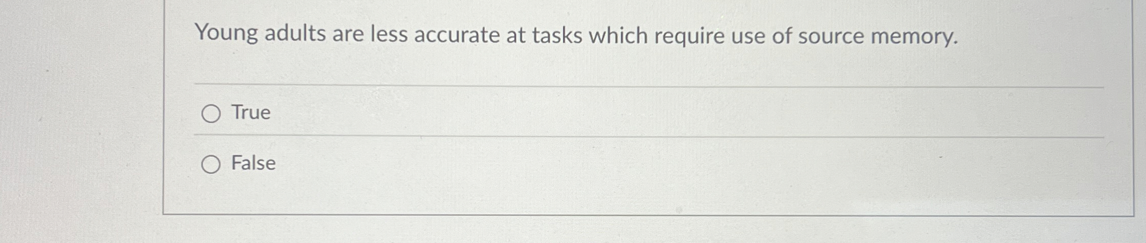 Solved Young adults are less accurate at tasks which require | Chegg.com