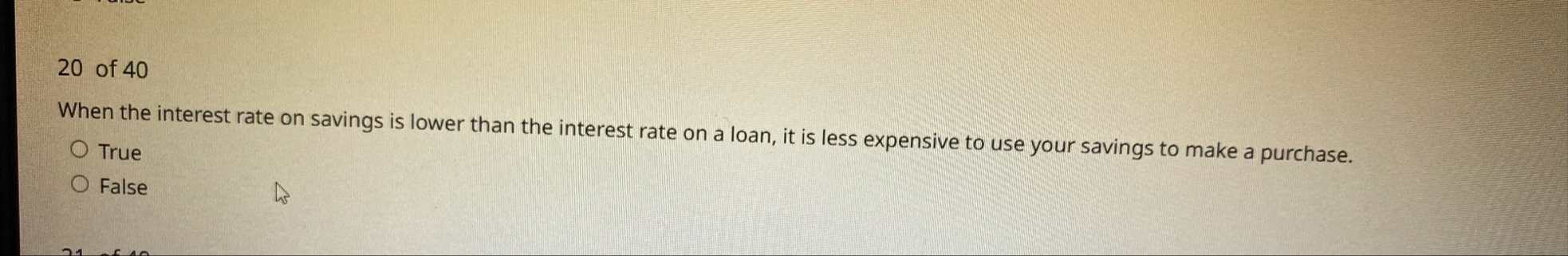Solved 20 ﻿of 40When the interest rate on savings is lower | Chegg.com