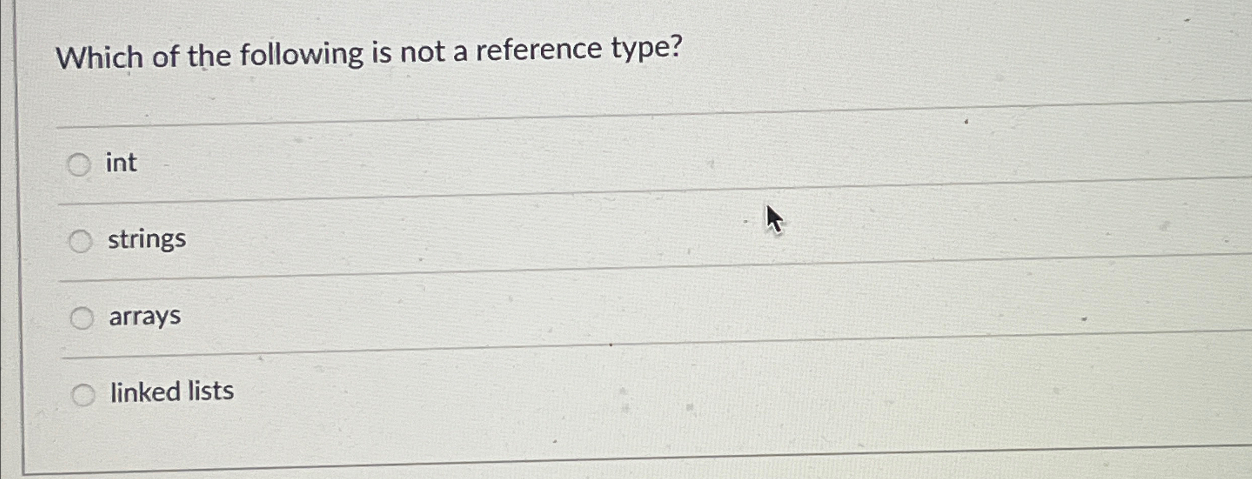 Solved Which of the following is not a reference | Chegg.com
