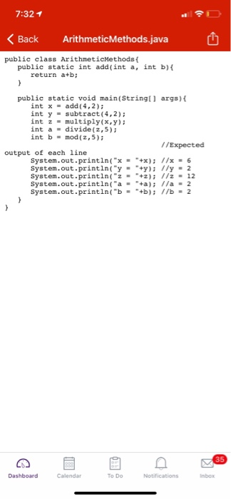 Solved Finish writing this program (ArithmeticMethods.java) | Chegg.com