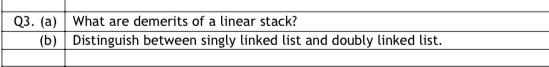 Solved Q3. (a) What are demerits of a linear stack? (b) | Chegg.com