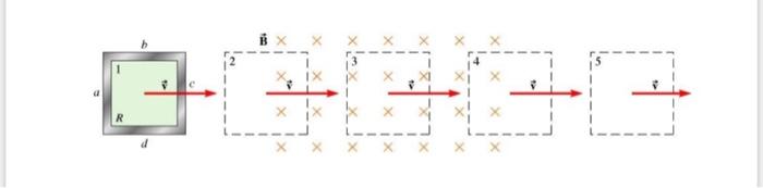 Solved A square loop moves with constant speed (v), to the | Chegg.com