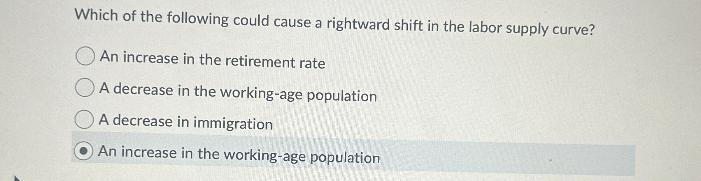 Solved Which of the following could cause a rightward shift | Chegg.com