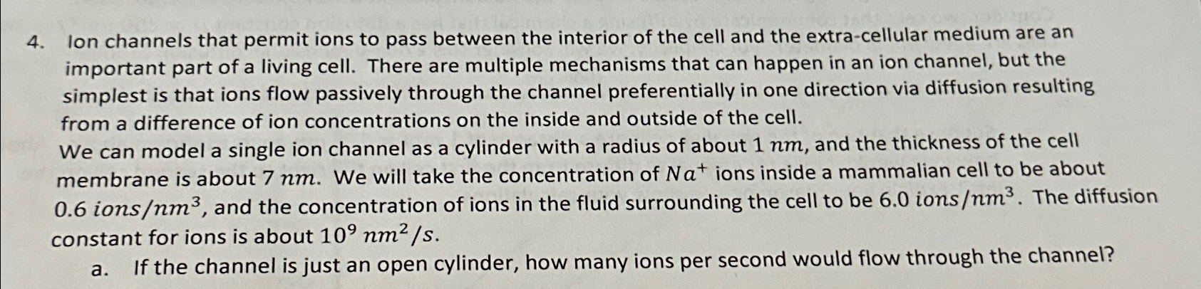 Solved Ion channels that permit ions to pass between the | Chegg.com
