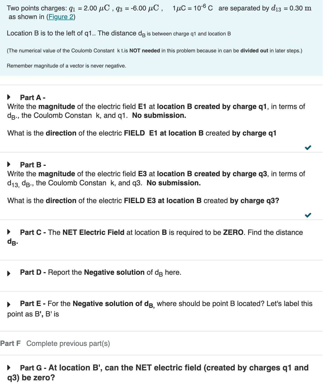 Solved Case 2Two points charges: | Chegg.com