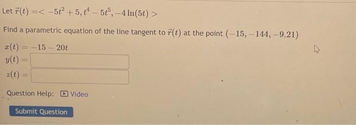 Solved Let r(t)= Find a parametric | Chegg.com