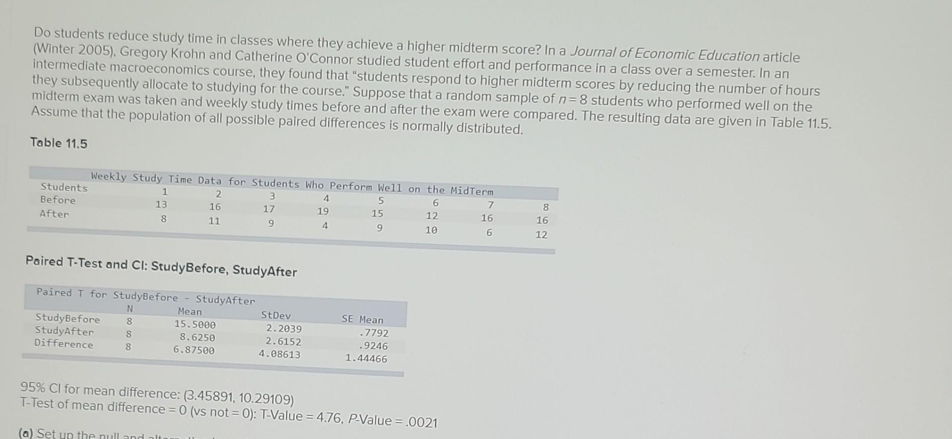 Solved Do students reduce study time in classes where they | Chegg.com