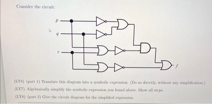 Solved Consider the circuit: (LT8) (part 1) Translate this | Chegg.com