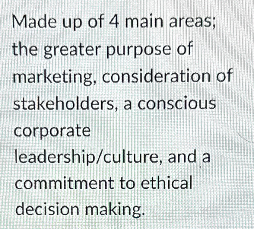 Solved Made up of 4 ﻿main areas; the greater purpose of | Chegg.com