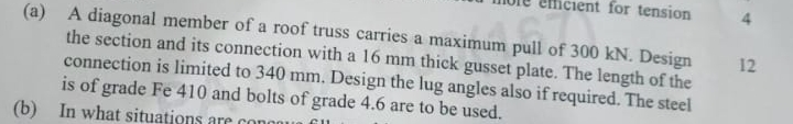 Solved (a) ﻿A diagonal member of a roof truss carries a | Chegg.com