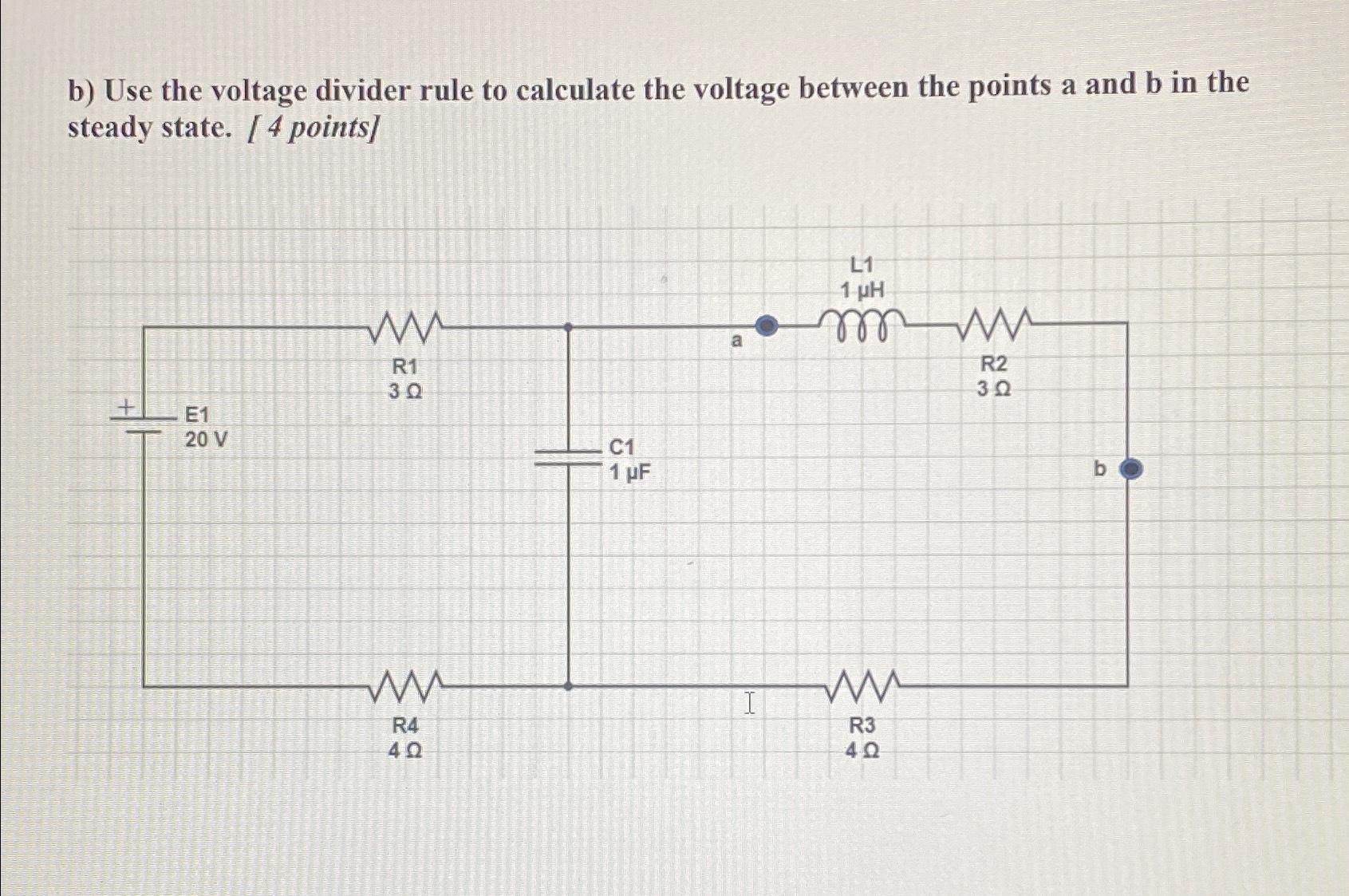 Solved Use the voltage divider rule to calculate the voltage | Chegg.com