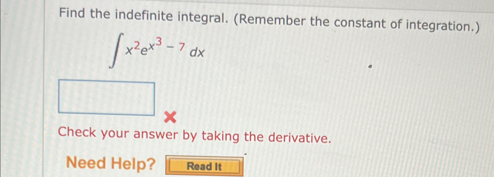 Solved Find the indefinite integral. (Remember the constant | Chegg.com