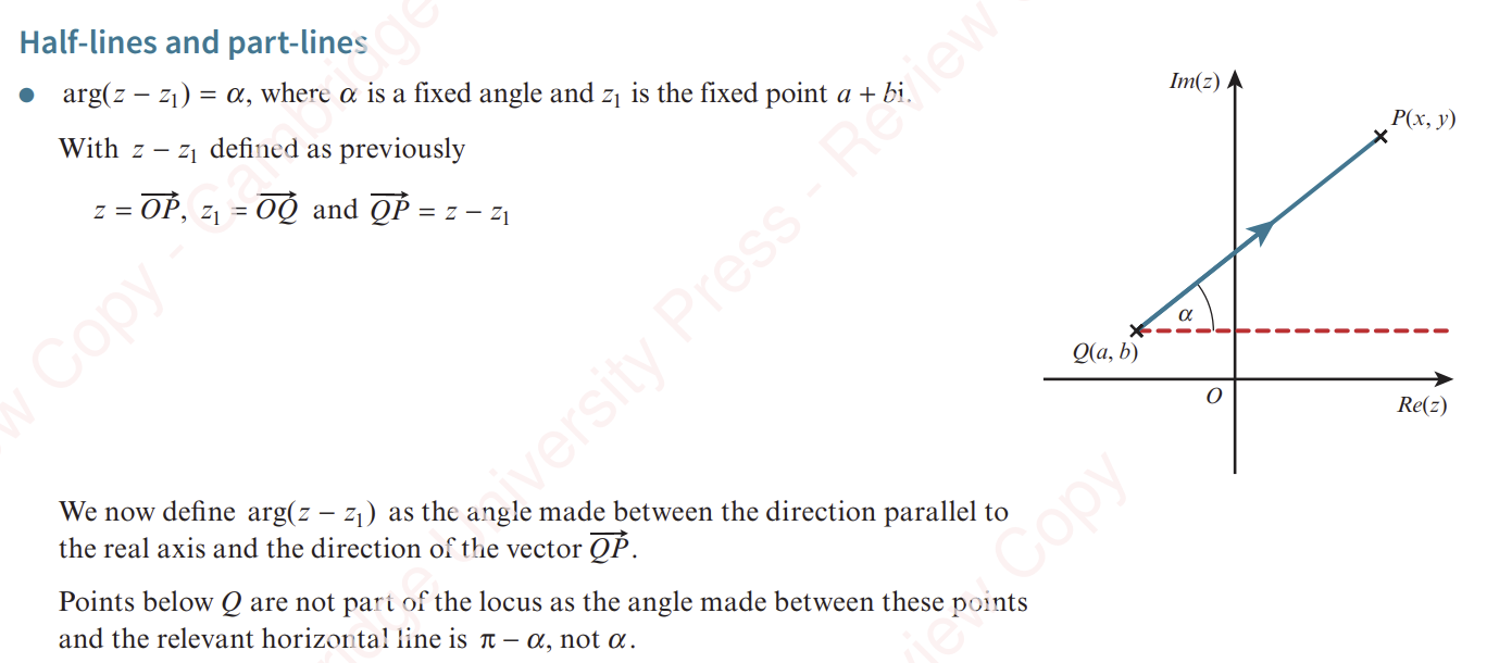 Solved Half-lines and part-linesarg(z-z1)=α, ﻿where α ﻿is a | Chegg.com