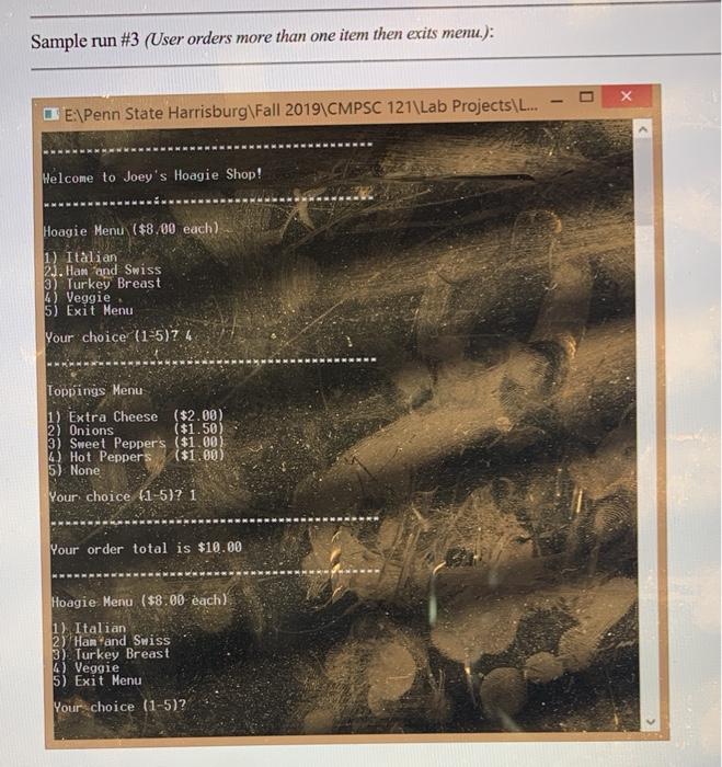 Solved Documentation Requirements: 1) Each program source | Chegg.com