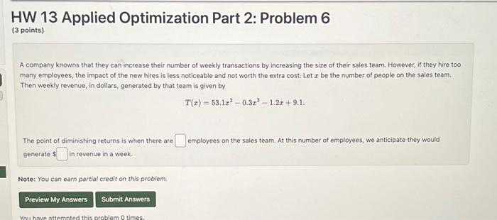 Solved HW 13 Applied Optimization Part 2: Problem 6 (3 | Chegg.com