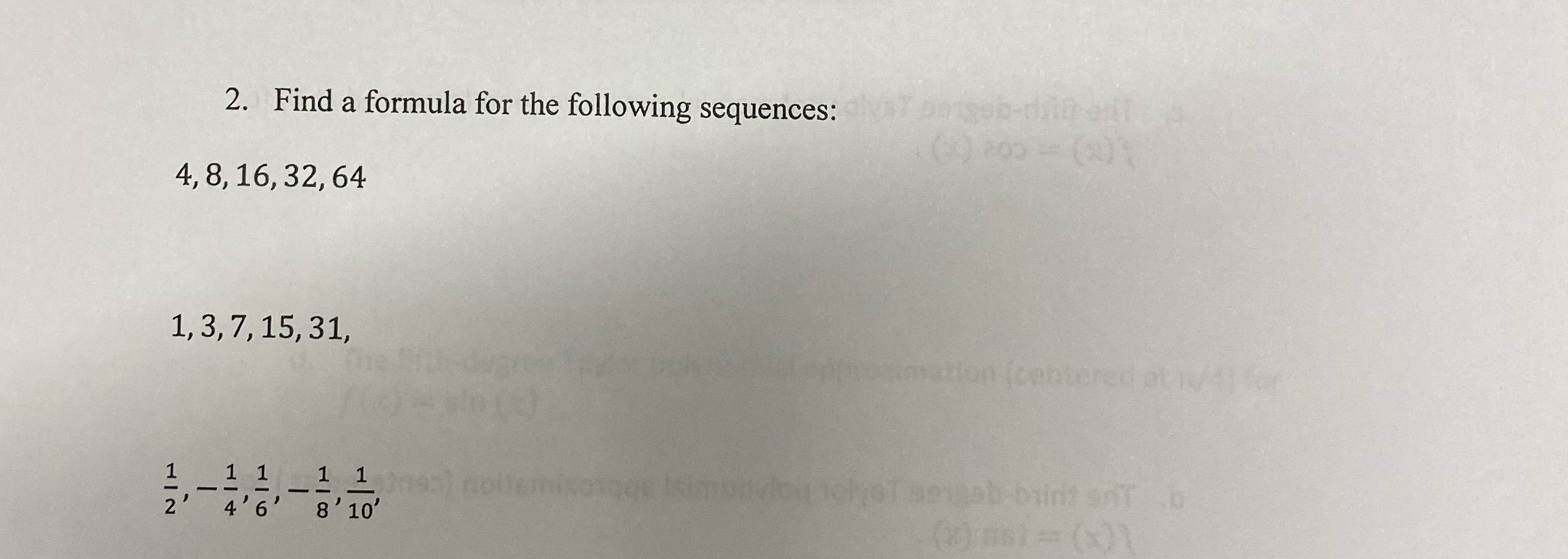 Solved Find a formula for the following | Chegg.com