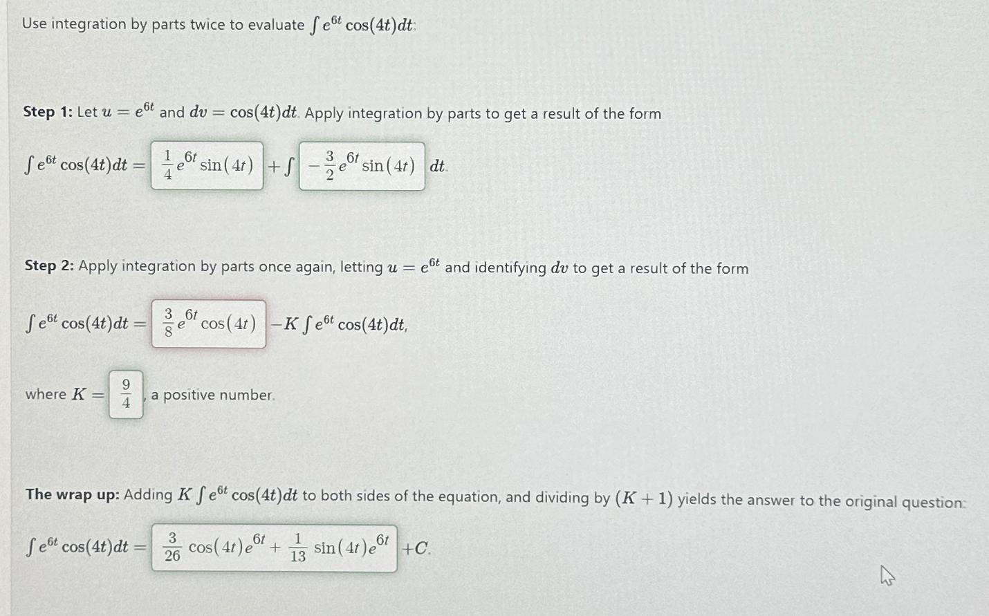 Solved Use integration by parts twice to evaluate | Chegg.com