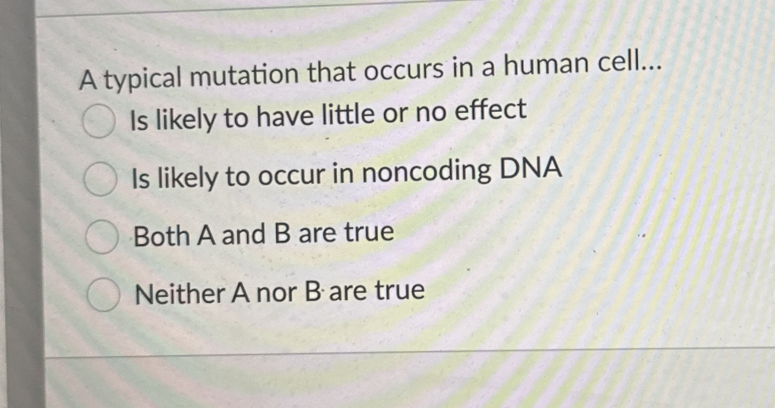 Solved A typical mutation that occurs in a human cell...Is | Chegg.com
