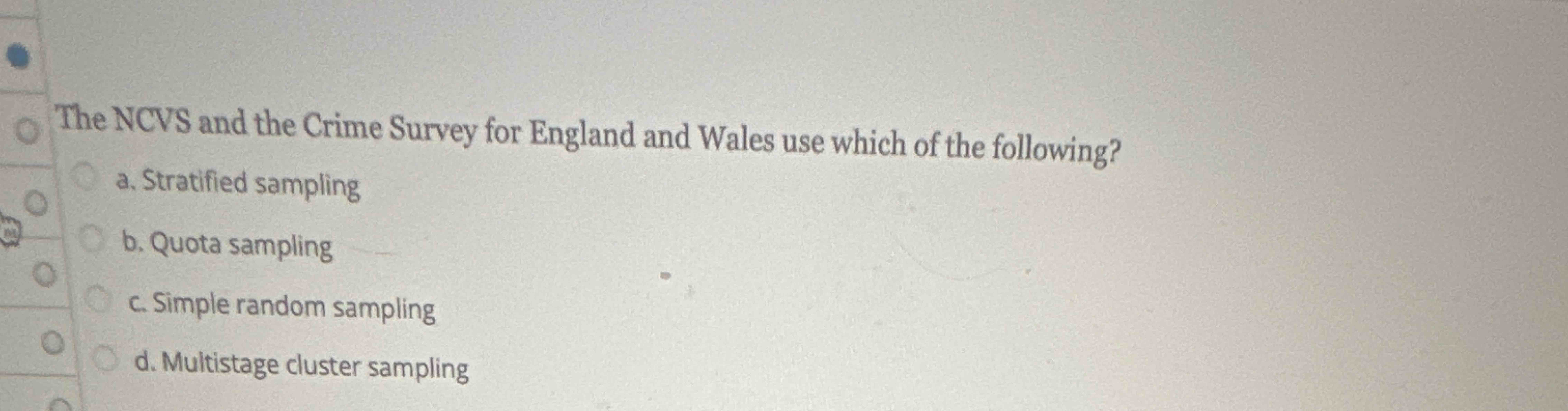 Solved The NCVS and the Crime Survey for England and Wales | Chegg.com