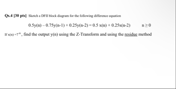 Solved Qs.4[30 ﻿pts] ﻿Sketch a DFII block diagram for the | Chegg.com