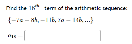 Solved Find the 18th ﻿term of the arithmetic | Chegg.com