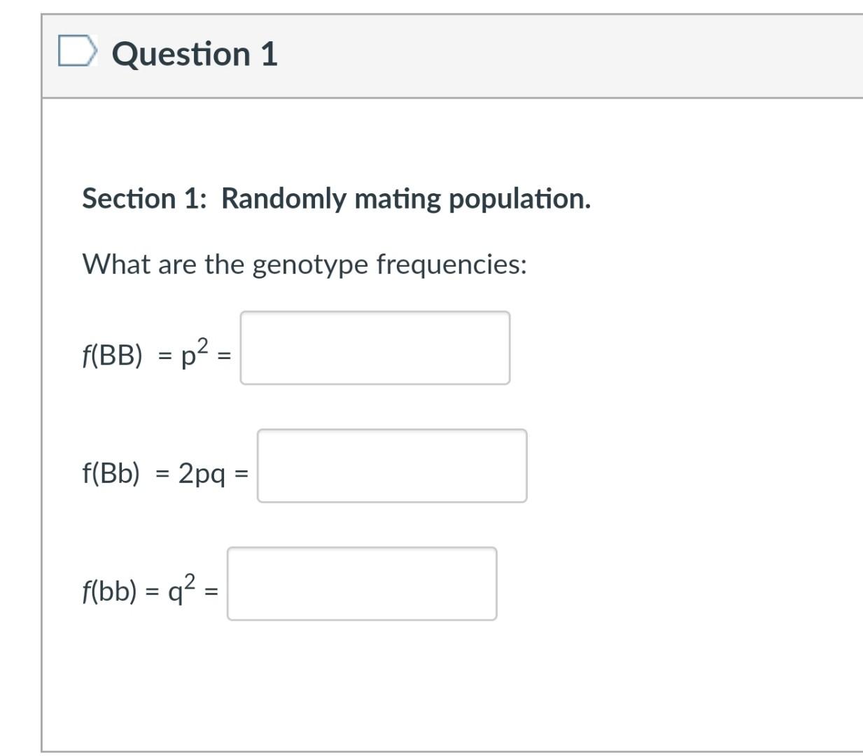 Solved Non-Random Mating: What if like breeds only with | Chegg.com