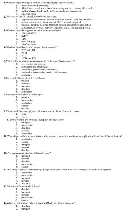 Solved 1. Whicl of the following afe benefits of using a | Chegg.com