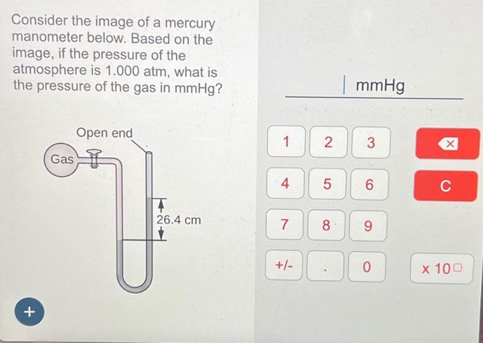 Solved Consider the image of a mercury manometer below. | Chegg.com