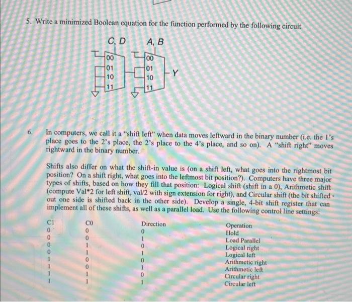 Solved 5 Write A Minimized Boolean Equation For The