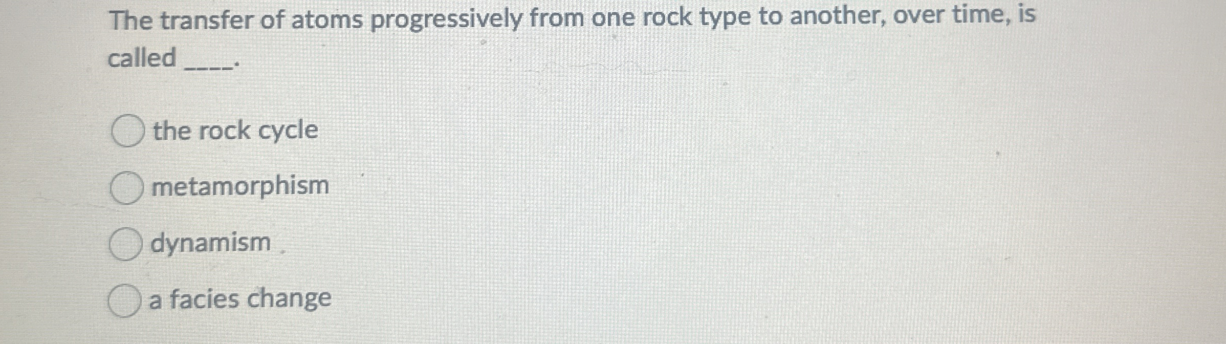 Solved The transfer of atoms progressively from one rock | Chegg.com