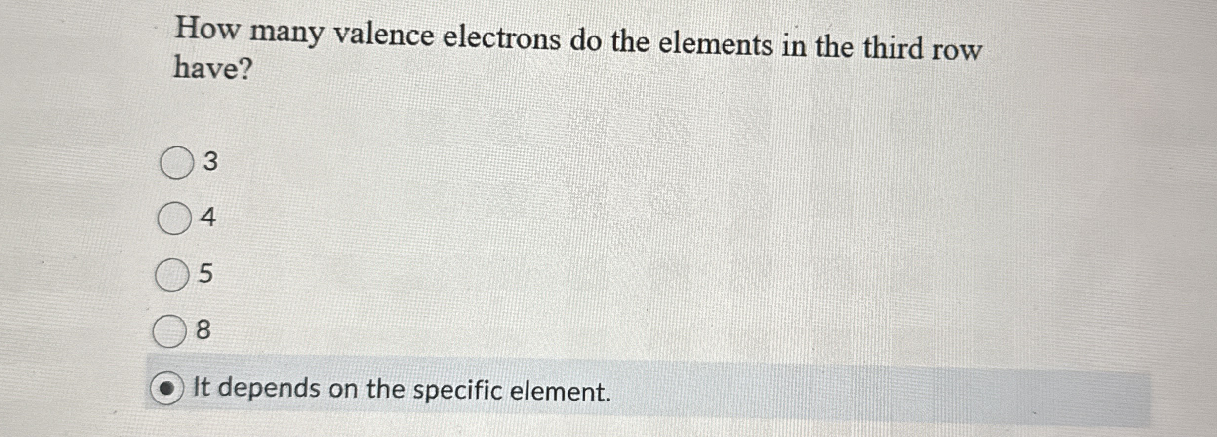How many valence electrons do the elements in the | Chegg.com