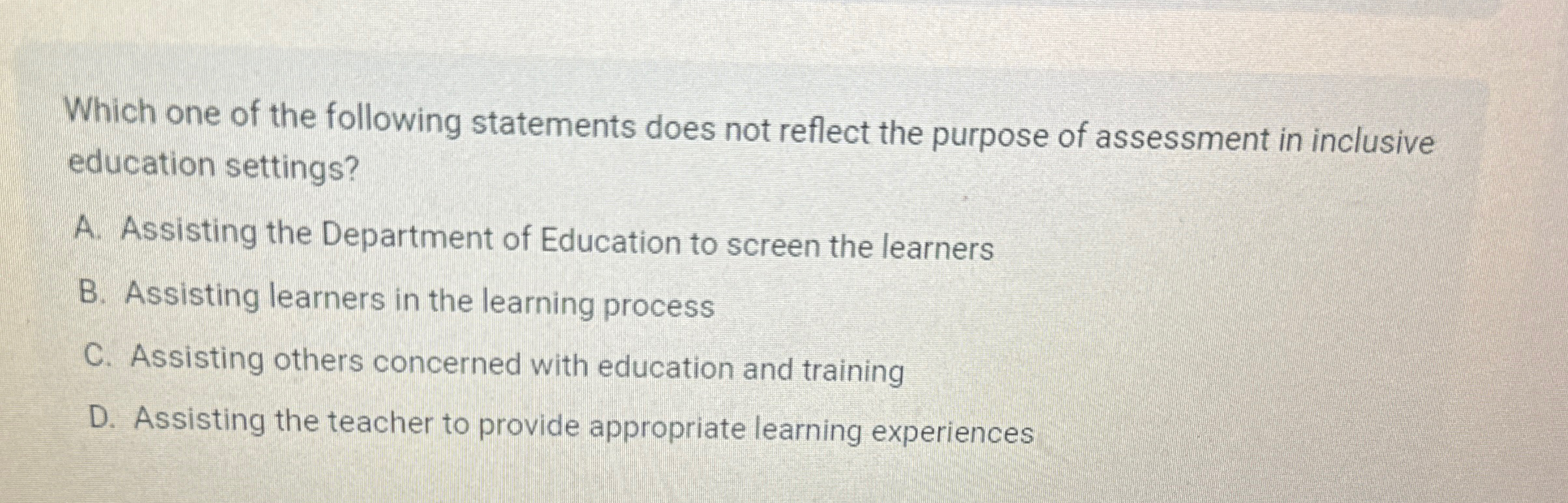 Solved Which one of the following statements does not | Chegg.com