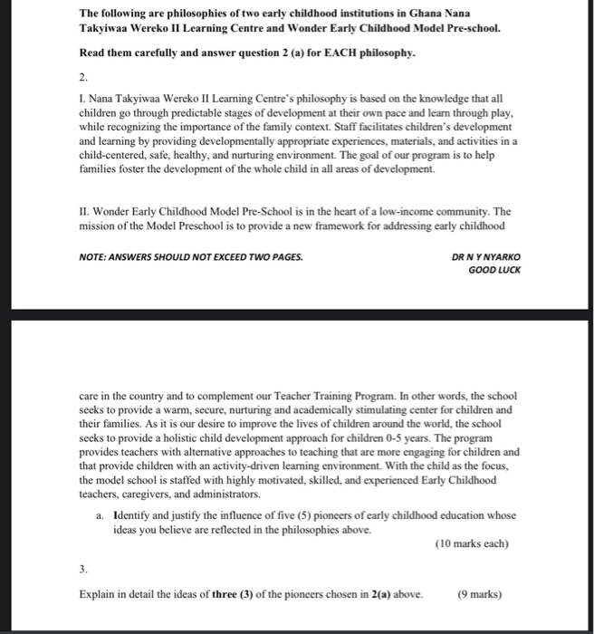 Solved 3. Explain in detail the ideas of three (3) of the | Chegg.com