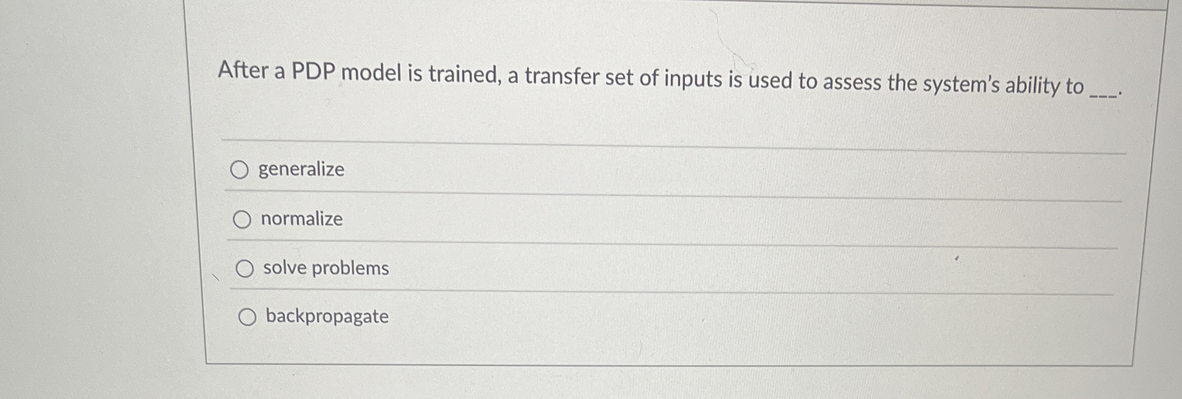 Solved After a PDP model is trained, a transfer set of | Chegg.com