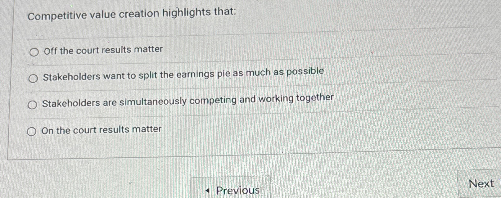 Solved Competitive value creation highlights that:Off the | Chegg.com