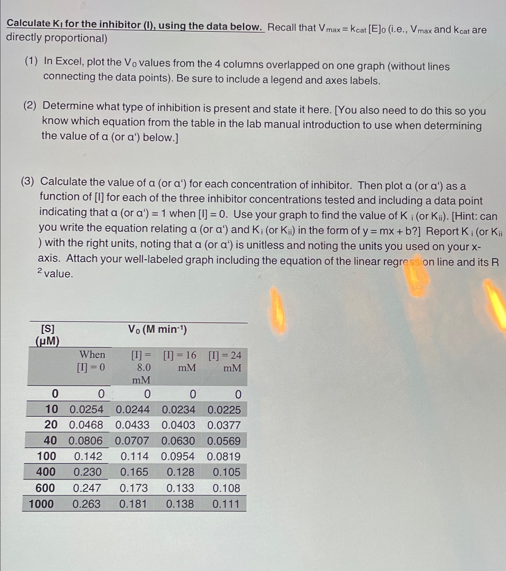 Solved Biochem need help with 2 ﻿and 3! ﻿calculate K1 ﻿for | Chegg.com