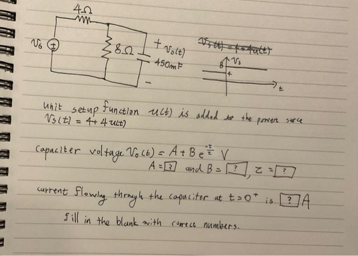 Solved Unit setup function u(t) is added the pover sarce | Chegg.com