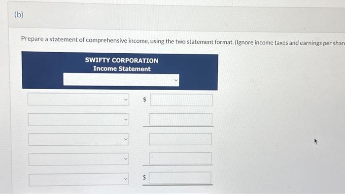 Solved Prepare a statement of comprehensive income, using | Chegg.com